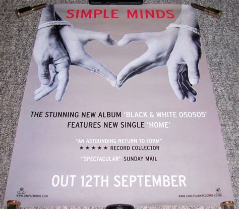 Simple Minds Uk Record Company Promo Poster Black And White 050505