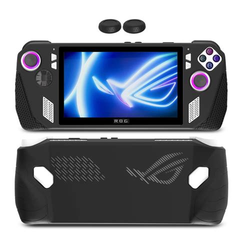 For Asus Rog Ally Gaming Console Multicolor Silicone Case With 2 Button Caps Black