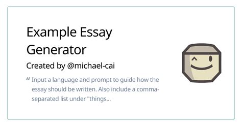 Example Essay Generator