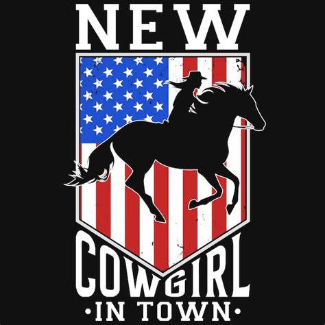 Nuevo Diseño De Camiseta De Vaquera En La Ciudad Vector Premium
