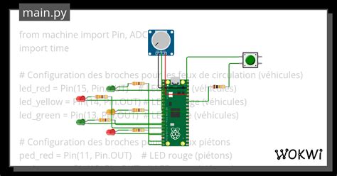 projet 3 feu tricolore avec potentiomettre wokwi esp32 stm32