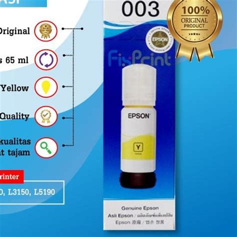 Jual Tinta Epson 003 Original Black Cyan Magenta Yellow Refill Ink