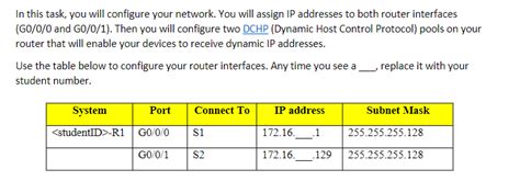 Solved In This Task You Will Configure Your Network You