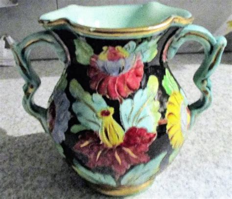 VASE EN FAIENCE De Monaco Signe Cerart 2 4001 Vintage Annee 1960 H 16 D
