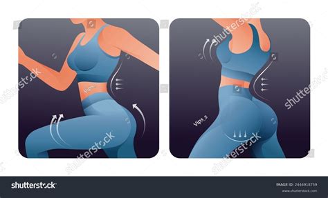 Perfect Slim Toned Body Young Women Stock Vector Royalty Free