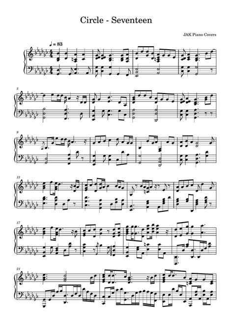 Seventeen Circles Piano Cover Caratland D3 Edition Sheets By Jak