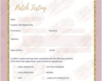Patch Test Form Etsy