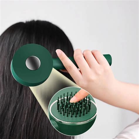 여성용 셀프 클리닝 헤어 브러시 원키 클리닝 탈모 에어백 마사지 두피 빗 정전기 방지 헤어 브러시 헤어 액세서리