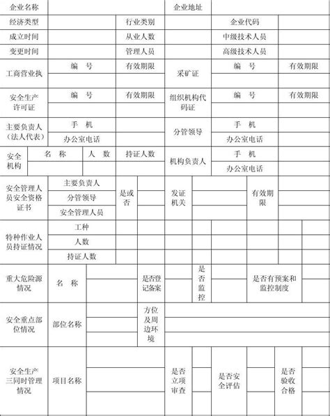 桃花工业园企业安全生产情况登记表word文档在线阅读与下载无忧文档