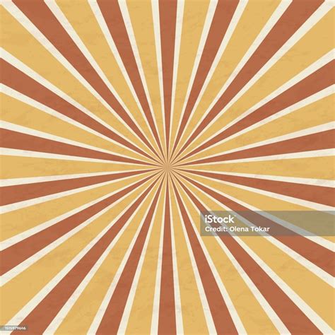 베이지색 양피지에 에너지의 상징으로 중앙에서 방사되는 오래된 빈티지 종이 질감 줄무늬가 있는 복고풍 그런지 방사형 별 버스트 또는 태양 광선 골동품 배경 배경 주제에 대한