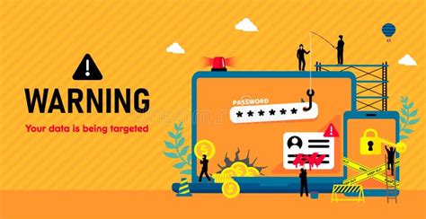 Cyber Crime Internet Security Vector Banner Illustration Stock Vector Illustration Of