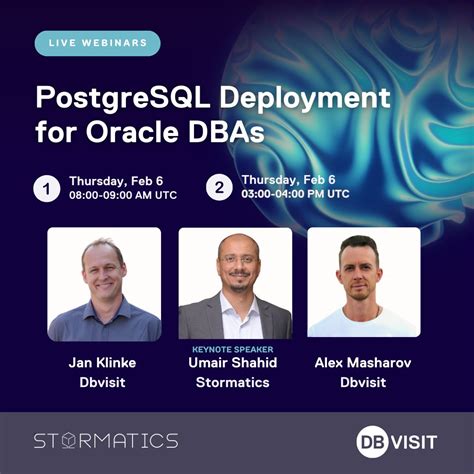 Postgresql Oracledba Databasemanagement Webinar Dbvisit Stormatics Dbvisit Software