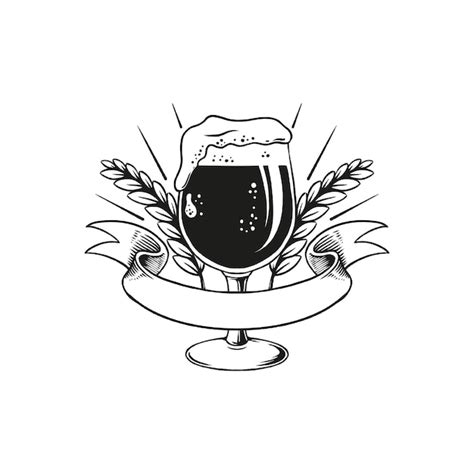 Premium Vector Beer Glass Logo Template Silhouette Illustration