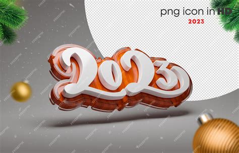 3d иконка с прозрачным фоном — 2023 год справа вверху Премиум Psd Файл