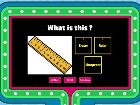 Classroom Objects Gameshow Quiz