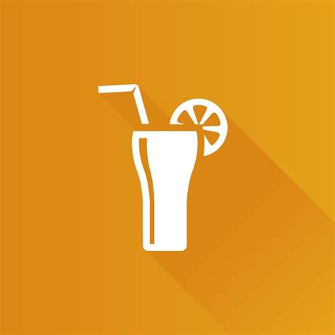 Premium Vector Cocktail Drink Flat Color Icon Long Shadow Vector