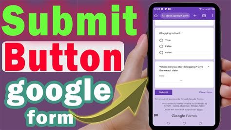 How to add submit button in google form (step by step) - YouTube