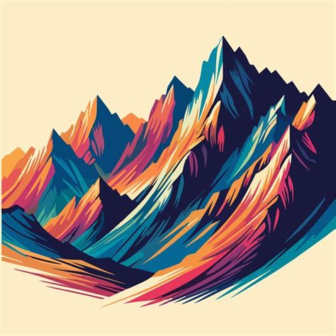 Premium Vector Colorful Mountains Vector