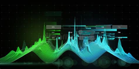 abstract background noisy graph curved in a sinusoid on dark