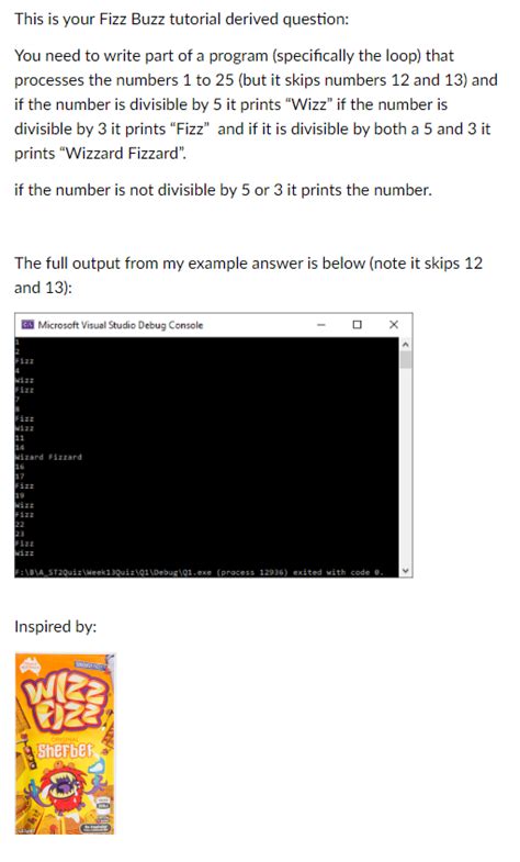 Solved This Is Your Fizz Buzz Tutorial Derived Question You