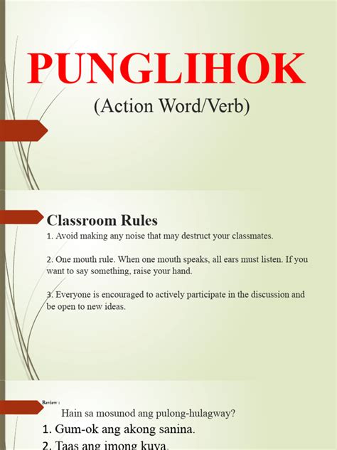 Punglihok Action Word Pdf