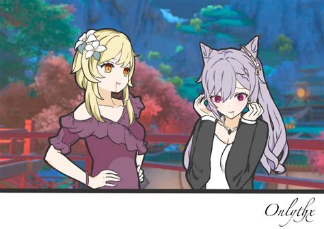 Lumine And Keqing Genshin Impact Drawn By Onlythx Danbooru
