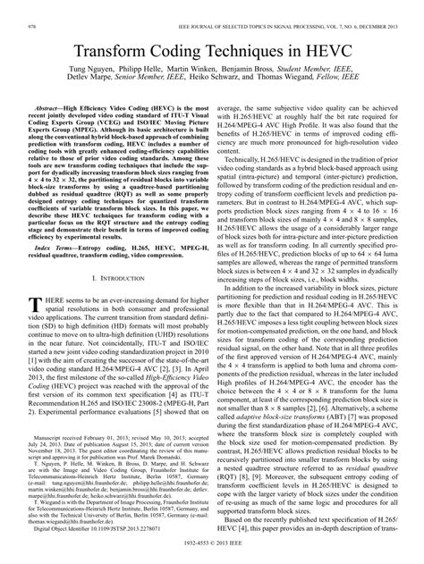 pdf transform coding techniques in hevc