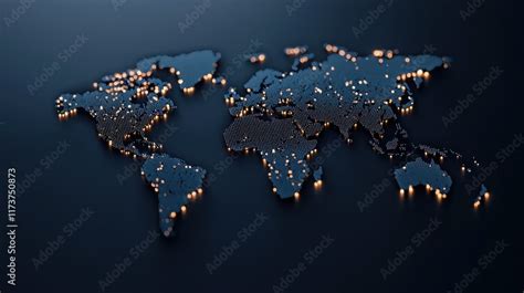 Artificial Intelligence Network Map For Cybersecurity Defense Stock