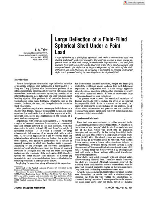 Large Deflection Of A Fluid Filled Spherical Shell Under A Point Load