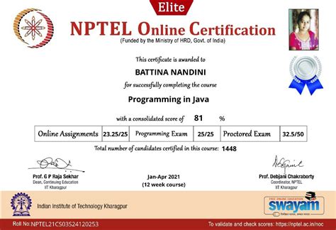 battina nandini on linkedin nptel java programming
