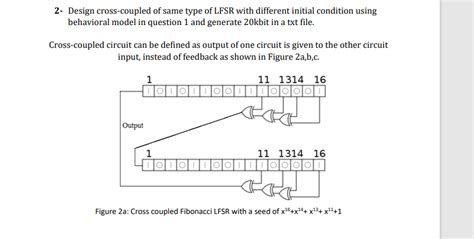Solved Design Cross Coupled Of Same Type Of Lfsr With Chegg