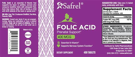 Safrel Folic Acid 400 Mcg Review Vitamin Reviewer