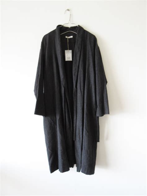 2020 Evam Eva Vie エヴァムエヴァ V203t930 Shawl Collar Robe M Charcoal
