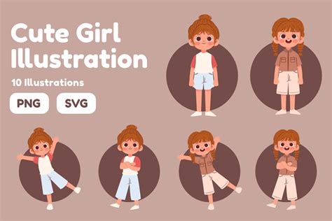 Premium Cute Girl Illustration Pack From People Illustrations