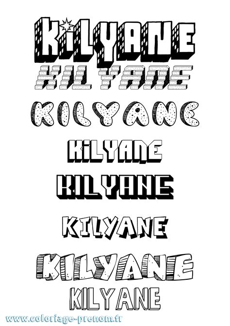 Coloriage Du Prénom Kilyane à Imprimer Ou Télécharger Facilement