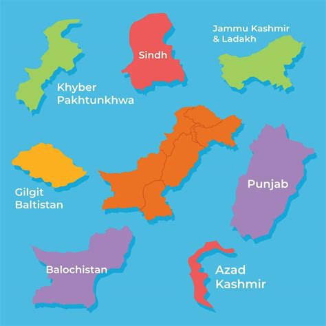 Vector Pakistan Map Design With Seperate States 24175186 Vector Art At