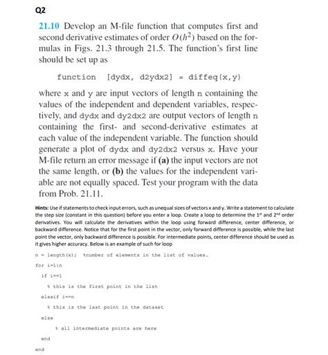 solved 21 10 develop an m file function that computes first