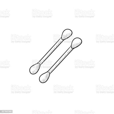 Cotton Buds Sketch Icon Stock Illustration Download Image Now