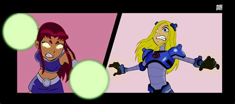 Titanbattle Starfire Vs Terra By Mr Funnyface On Deviantart