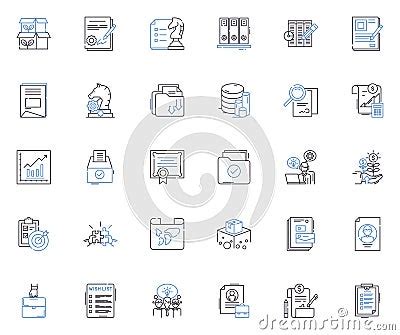 Process Flowchart Line Icons Collection Diagram Workflow Sequence Flow Chart Mapping