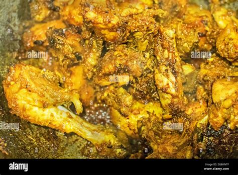 Preparation Of Smoking Hot Indian Chicken Curry One Of The Spicy