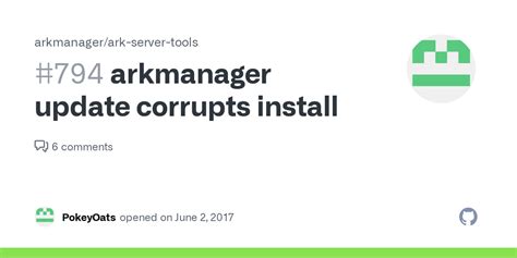 Arkmanager Update Corrupts Install · Issue 794 · Arkmanagerark Server