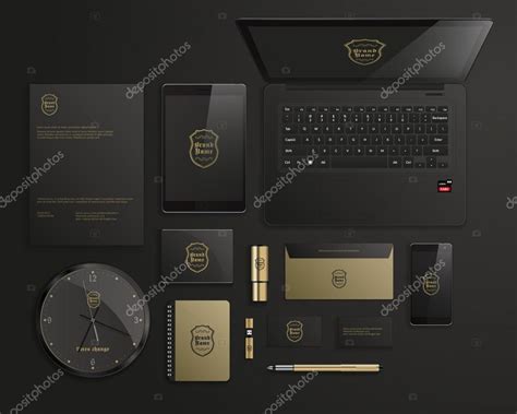 Realistic Corporate Identity Business Set Design Vector Illustration