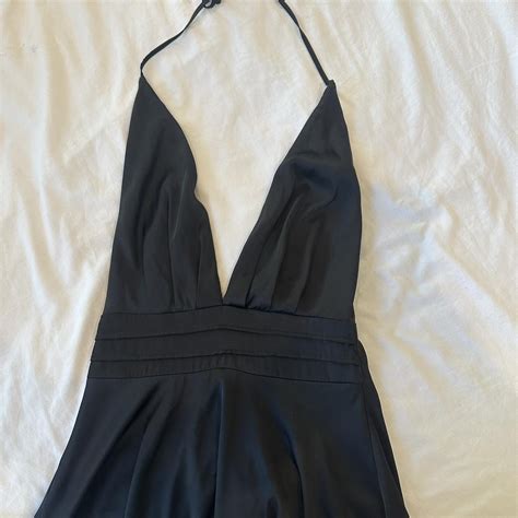 Black Halter Backless Mini Dress Size Small Depop