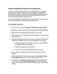 DHCP Lab Exercise Network Protocol Analysis