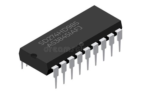Microchip Computer Electronic Component Microchip Icon Isometric Microchip Computer Processor