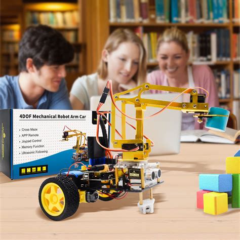Keyestudio DOF Mechanical Arm Robot Car Learning Starter Kit W PS Contoller For Arduino Robot
