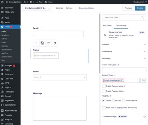 Gravity Forms PDF Generator Documentation E2Pdf Export PDF Tool