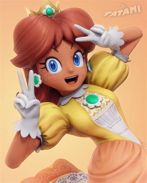 Princess Daisy 3d Render By Infinite Tatami Rmushroomkingdomwaifus