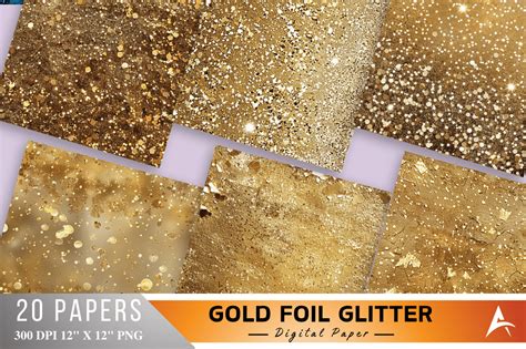 Gold Foil Glitter Digital Paper Bundle Afbeelding Door Allisonsuns